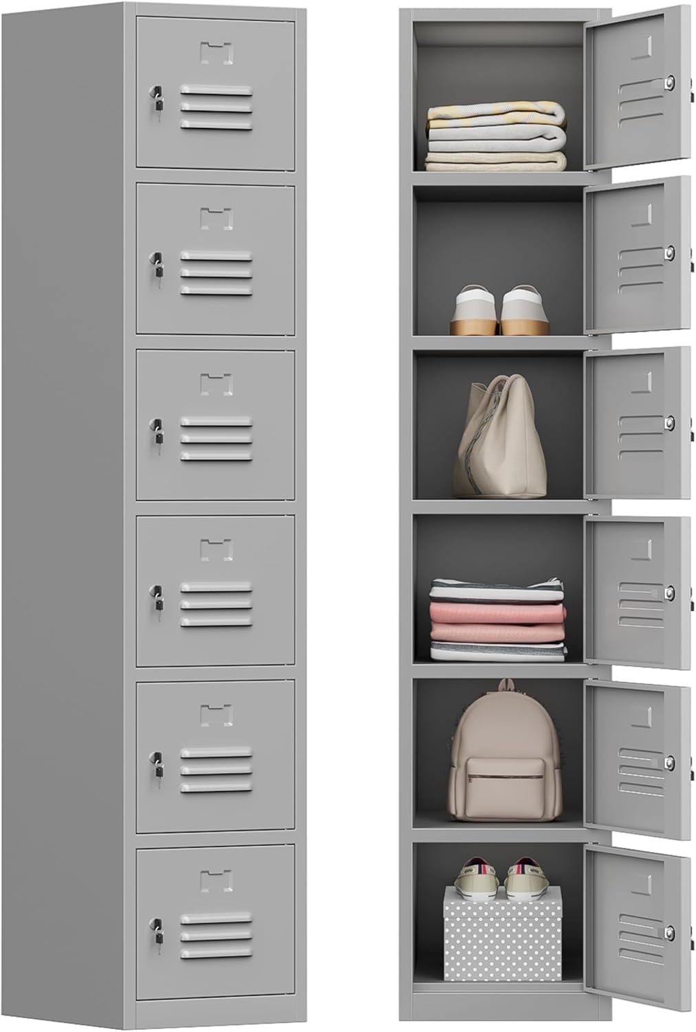 71" Metal Locker with Keys for Home,Gym,Steel Office Storage Locker ...