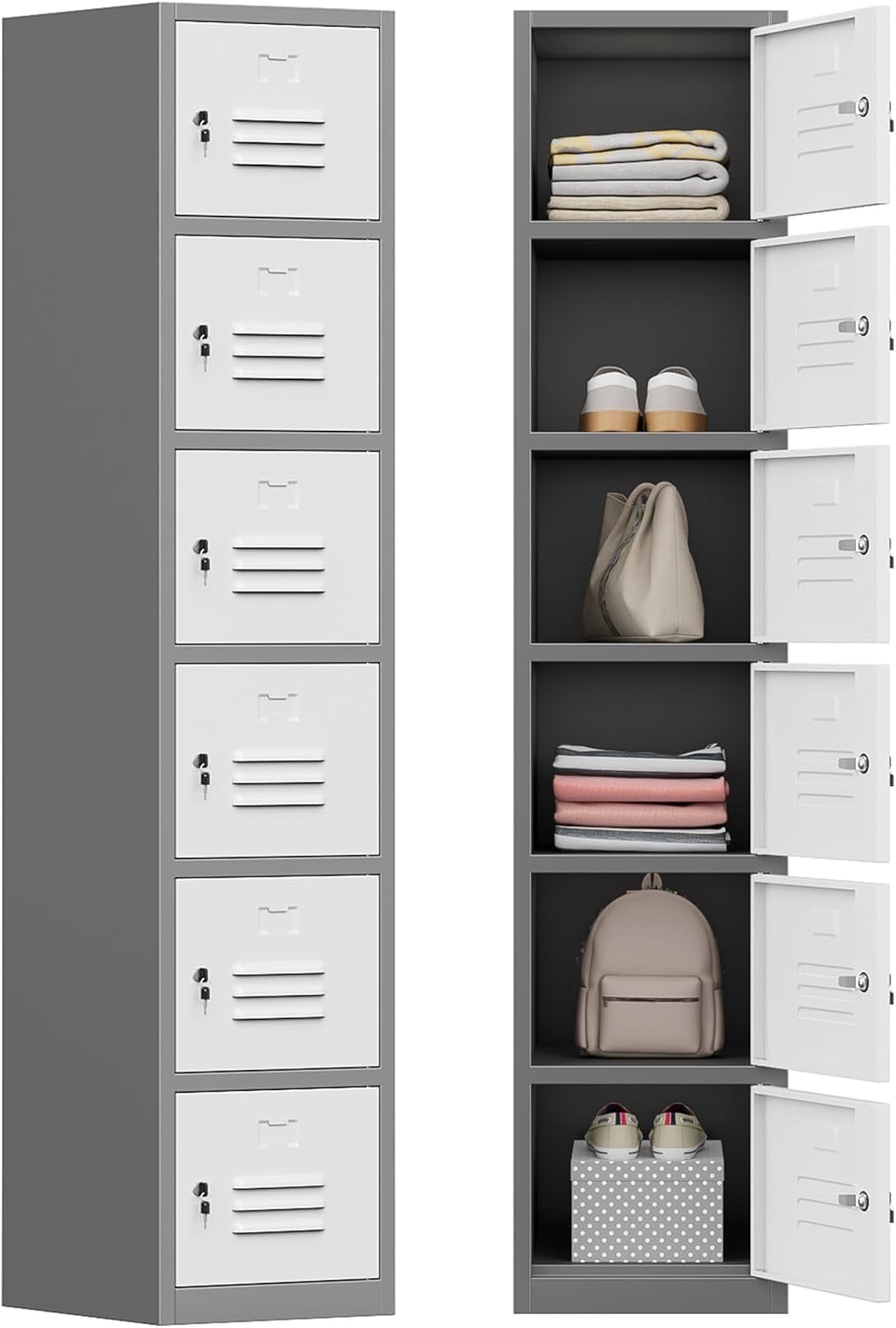 71" Metal Locker with Keys for Home,Gym,Steel Office Storage Locker ...