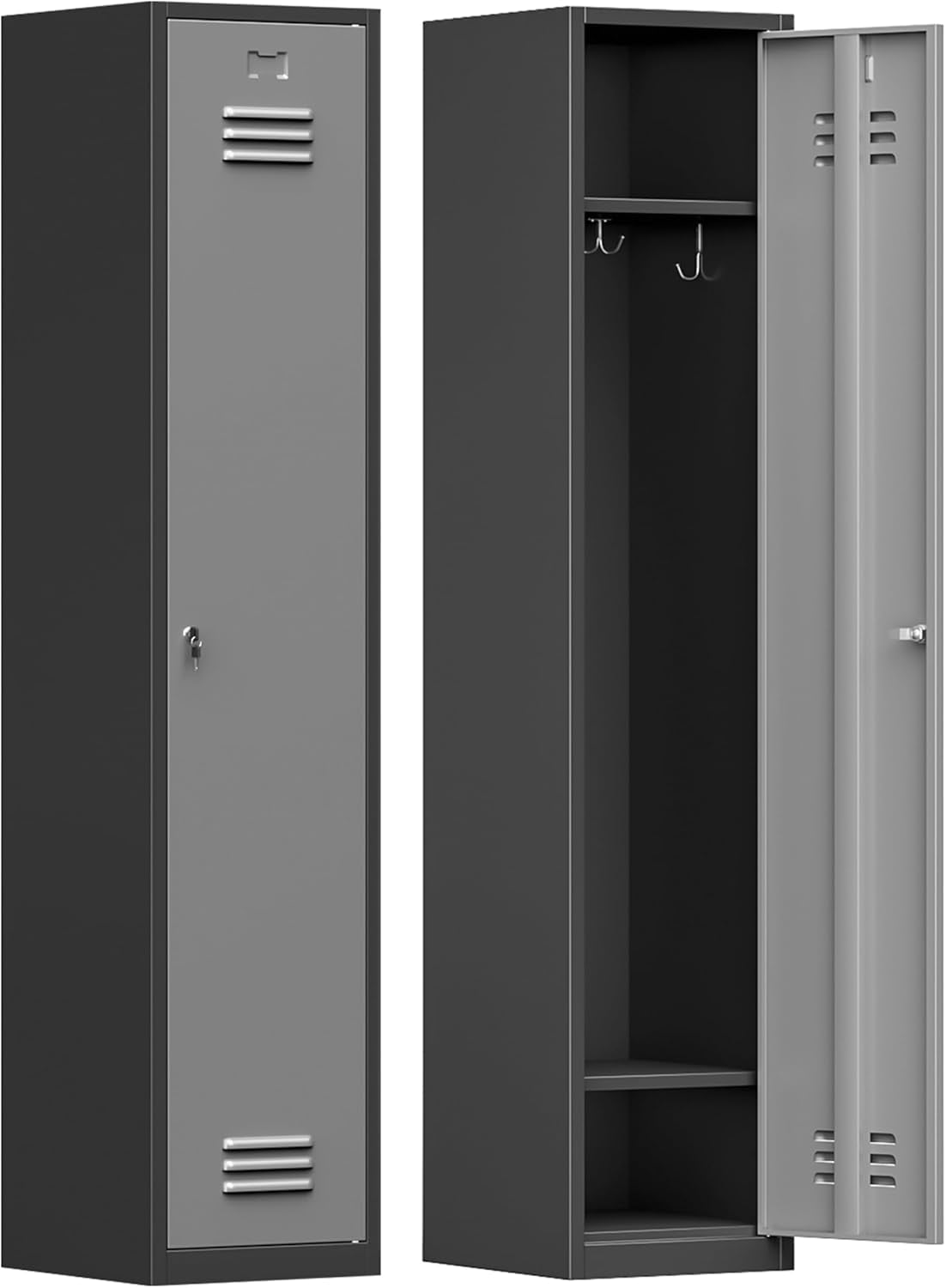 71'' Metal Locker with Keys for School,Gym,3 Tier Steel Office Storage ...