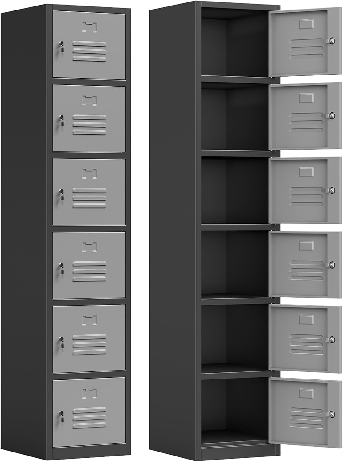 71'' Metal Locker with Keys for School,Gym,3 Tier Steel Office Storage ...