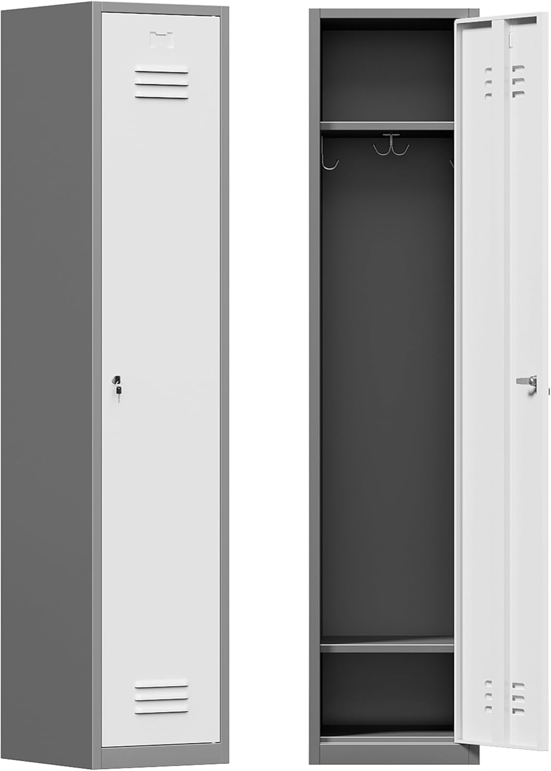 71'' Metal Locker with Keys for School,Gym,3 Tier Steel Office Storage ...