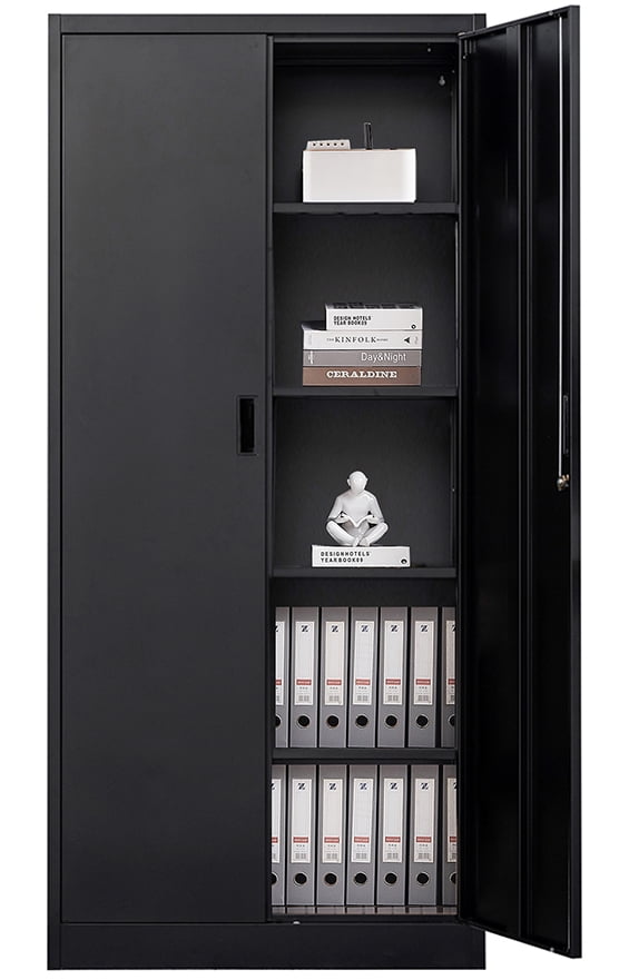 71" Metal Storage Cabinet with Lock,Garage Storage Cabinet with 2 Doors ...