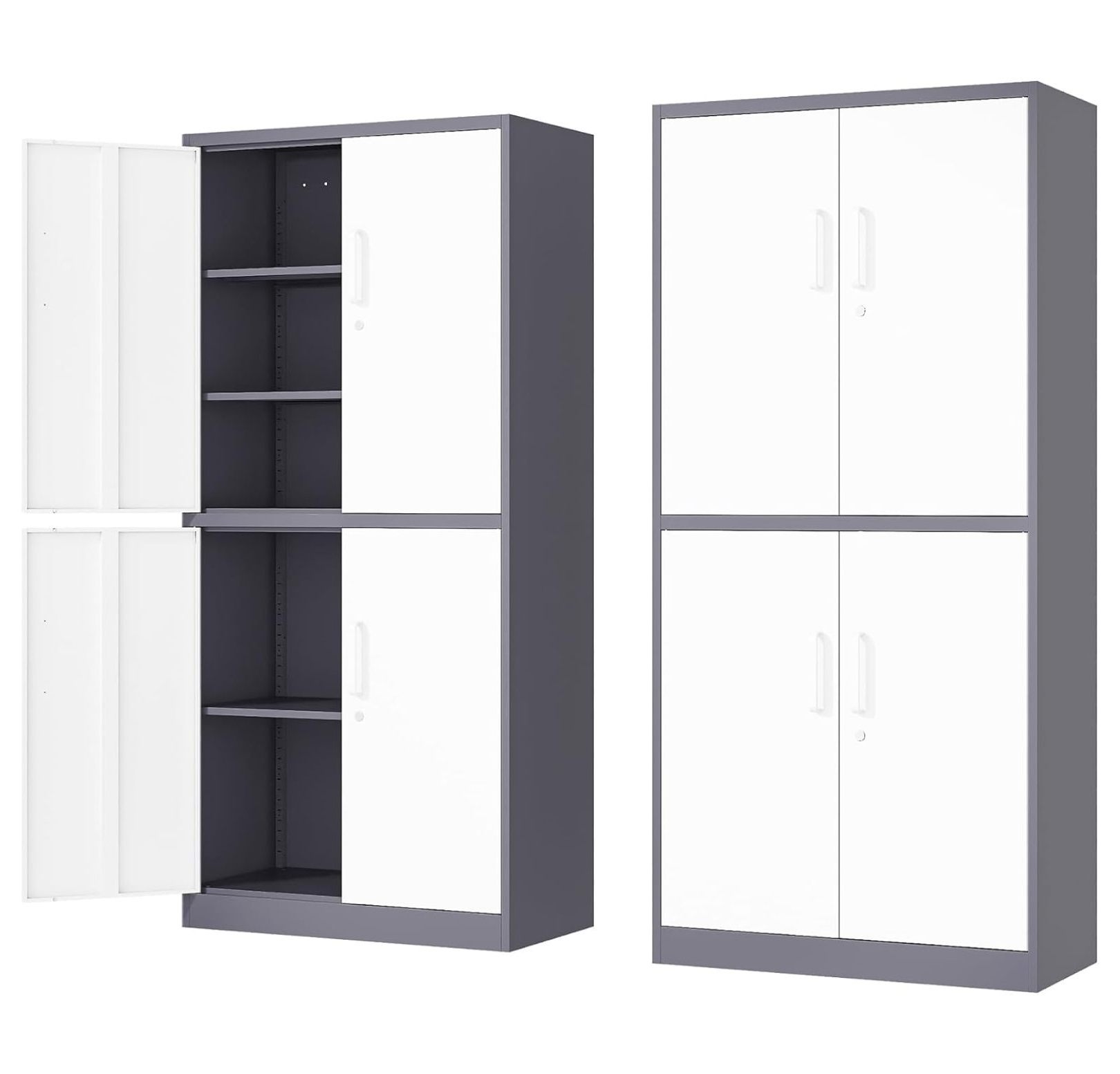 71” Metal Storage Cabinet-Lockable File Cabinet Garage Tool Cabinet ...