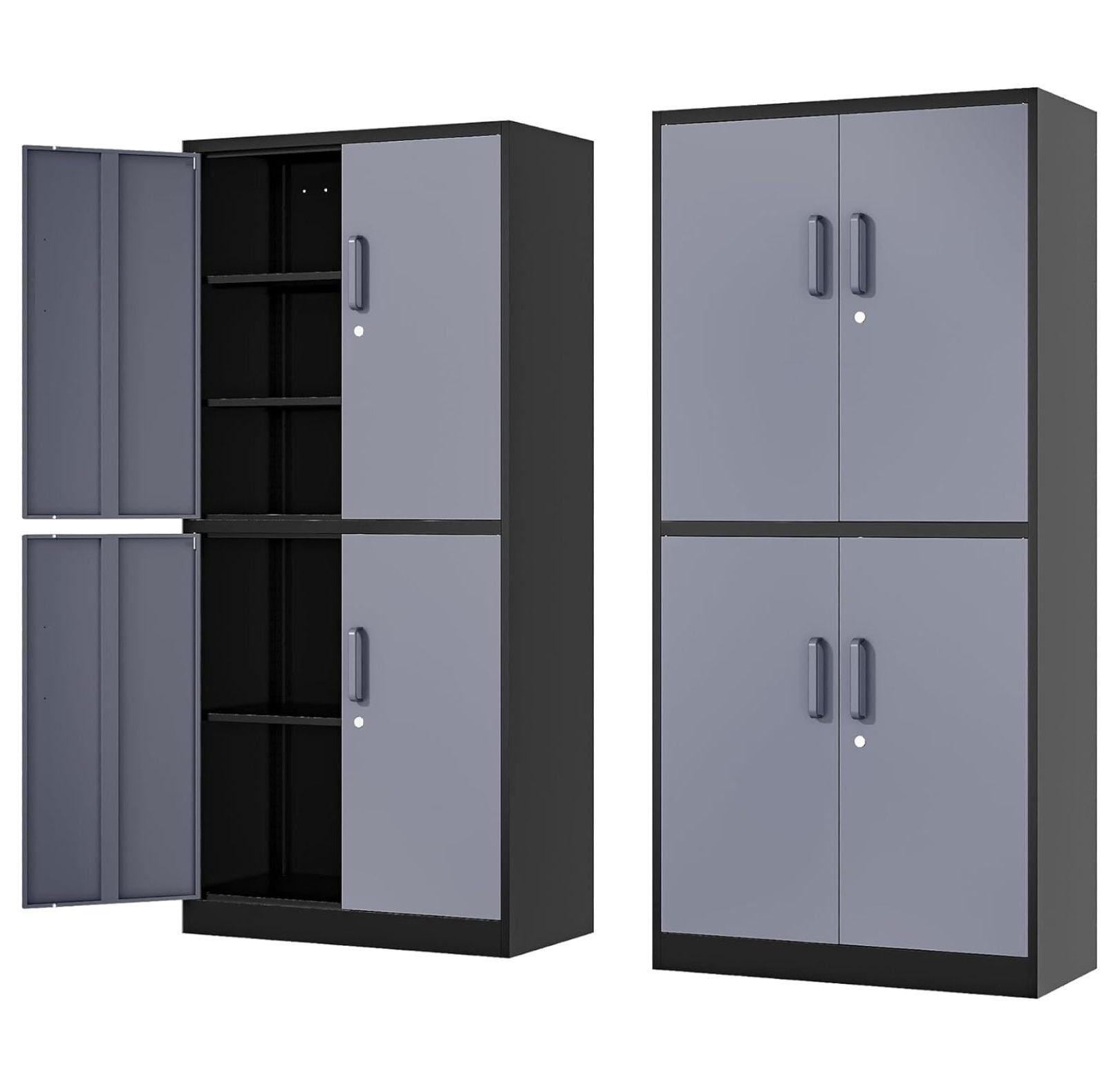 71” Metal Storage Cabinet-Lockable File Cabinet Garage Tool Cabinet ...