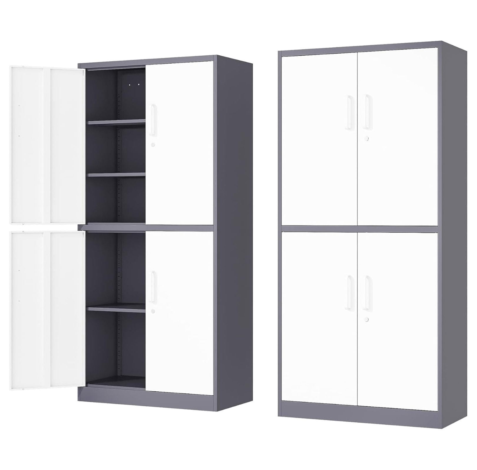 71” Metal Storage Cabinet-Lockable File Cabinet Garage Tool Cabinet ...