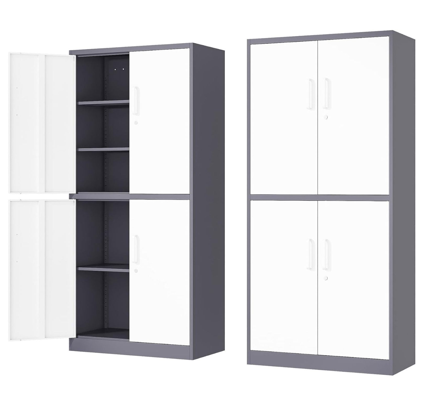 71” Metal Storage Cabinet-Lockable File Cabinet Garage Tool Cabinet ...