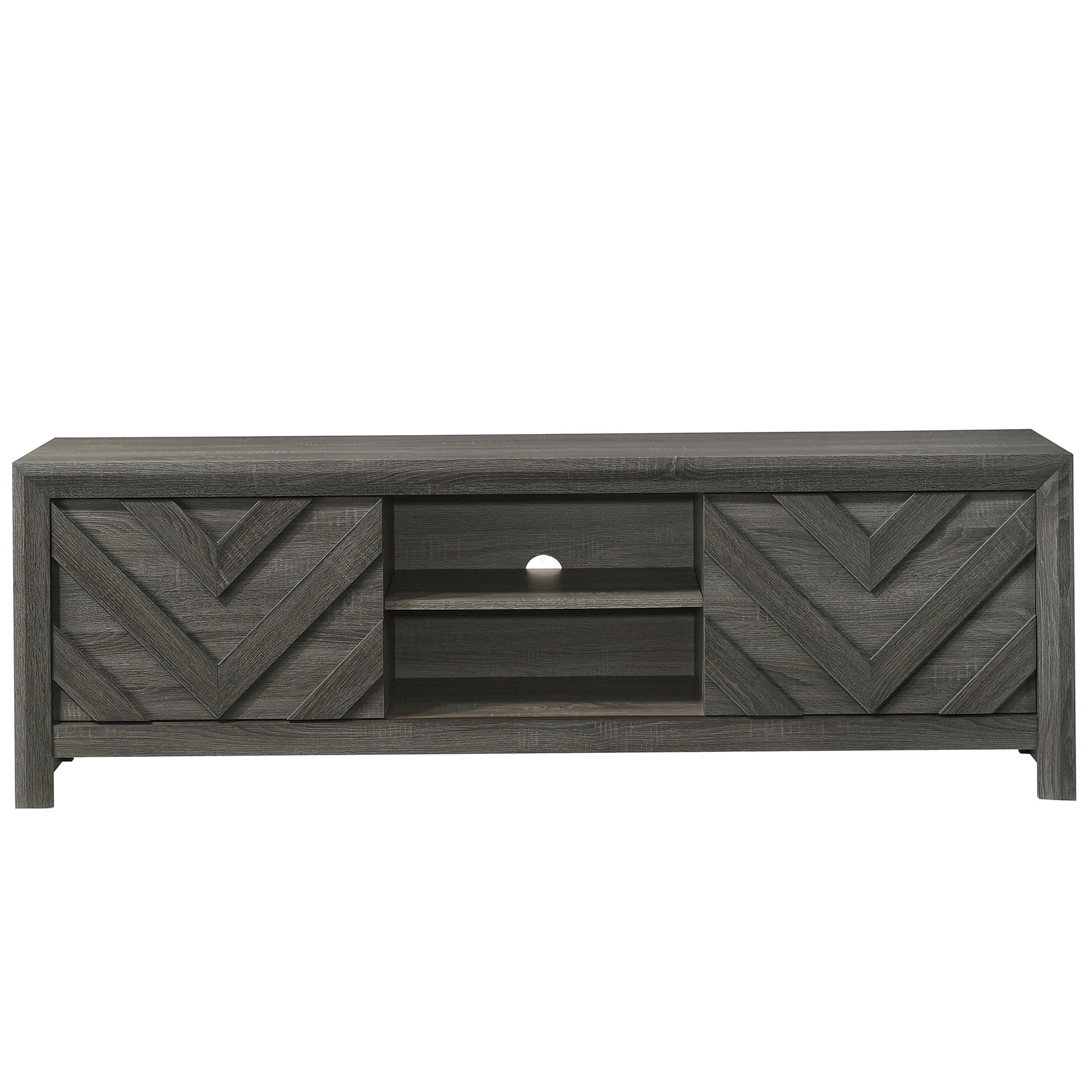 71" Modern Farmhouse TV Stand with Sliding Barn Doors and Storage, Gray ...