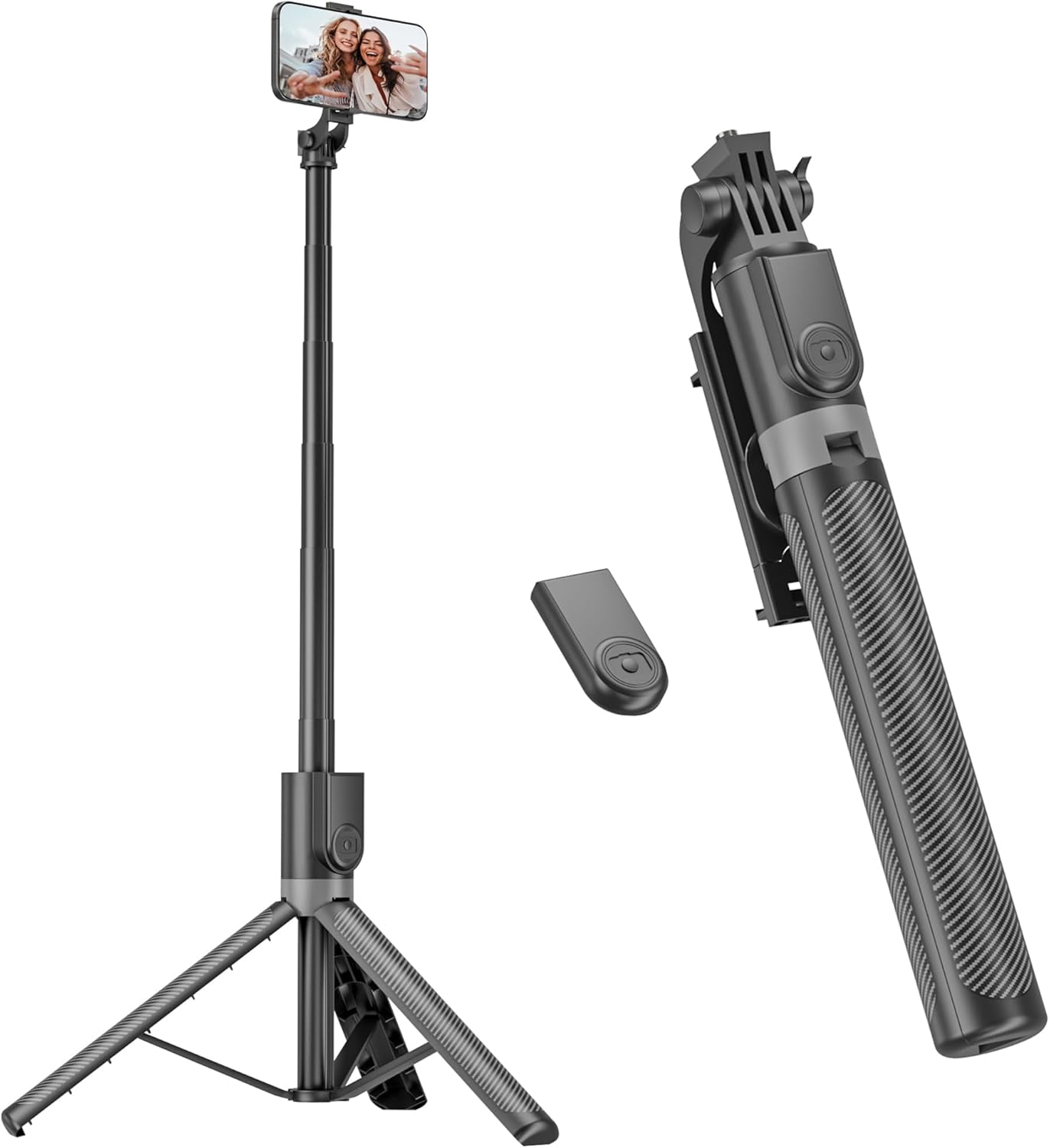 71” Phone Tripod & Selfie Stick, Portable All in One Extendable Cell ...