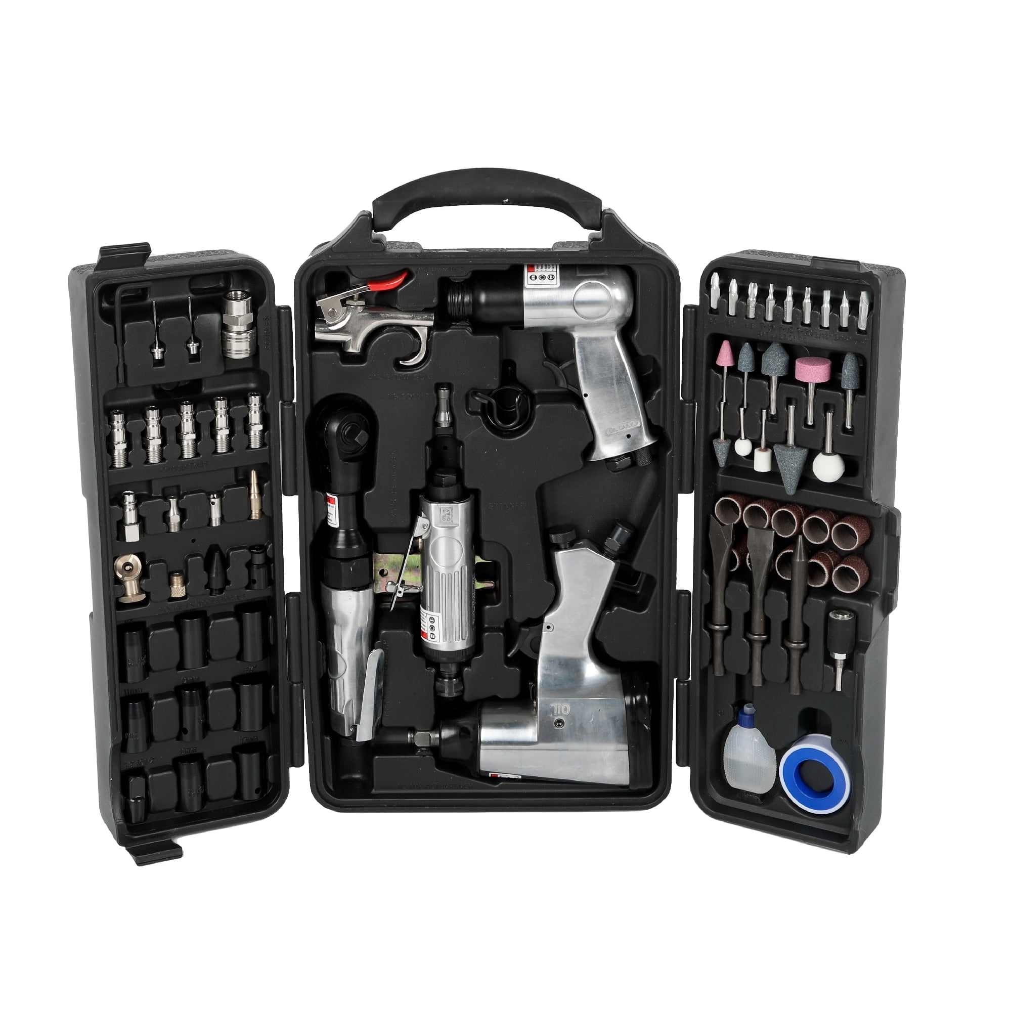 71 Piece Air Tool and Accessories Kit, Impact Wrench, Air Ratchet, Die ...