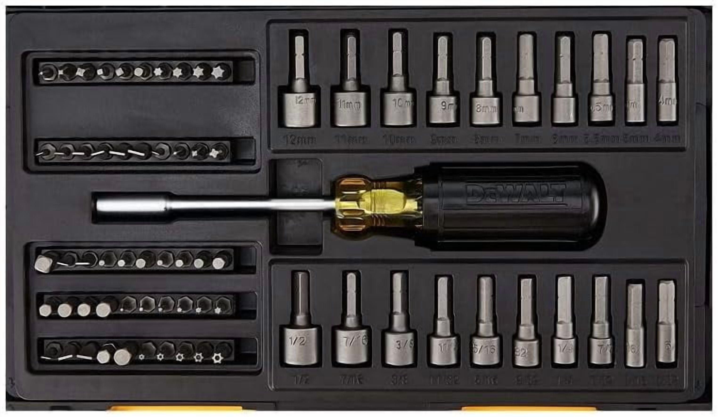 71-Piece Screwdriver Bit Set with Nut Drivers, Lockable Stacking ...
