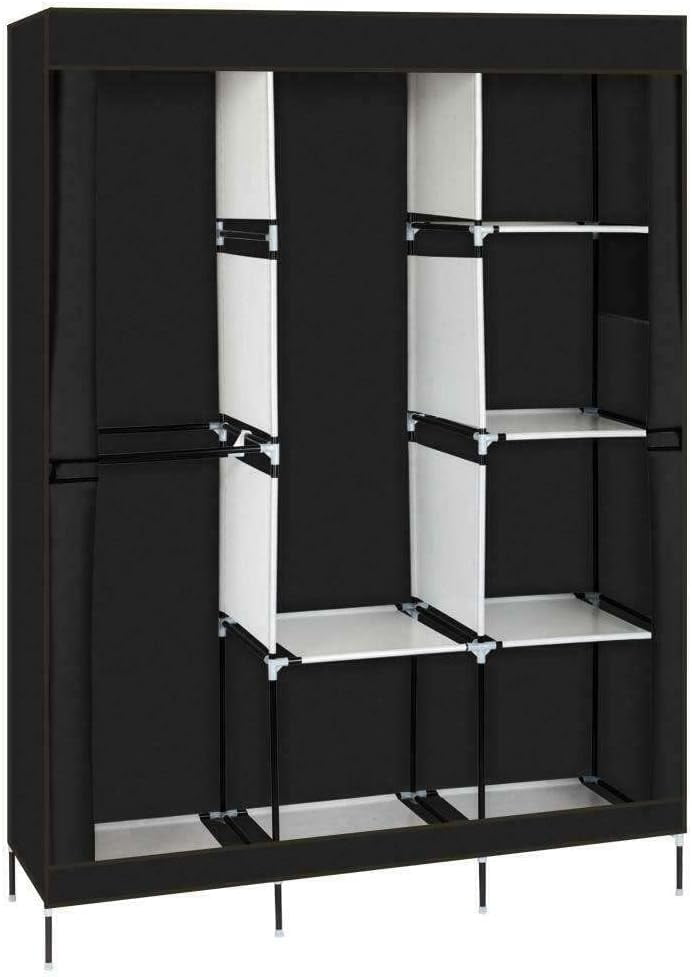 71" Portable Closet Wardrobe Clothes Rack Large Storage Space Portable ...