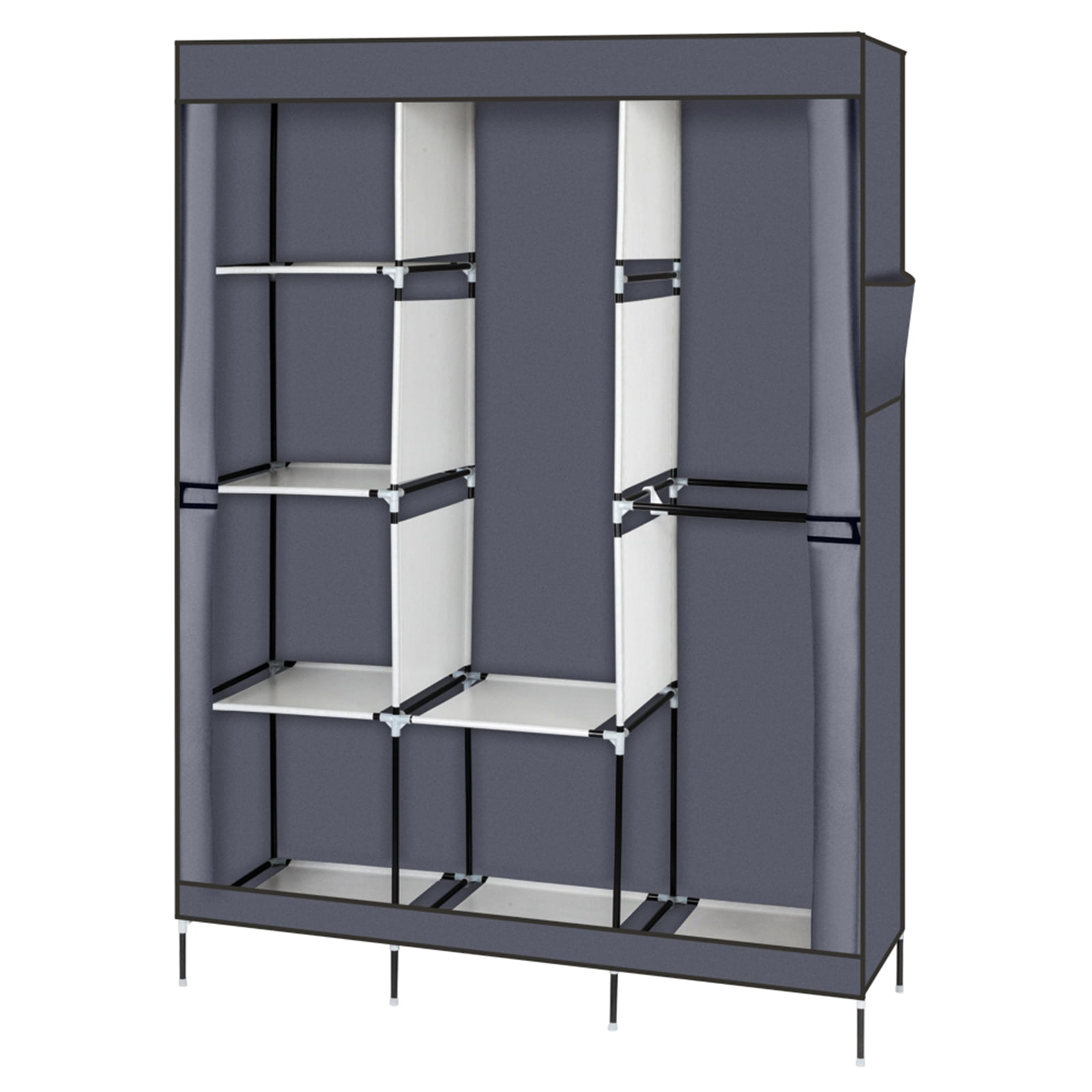 71" Portable Closet Wardrobe Clothes Rack Storage Organizer with Shelf ...