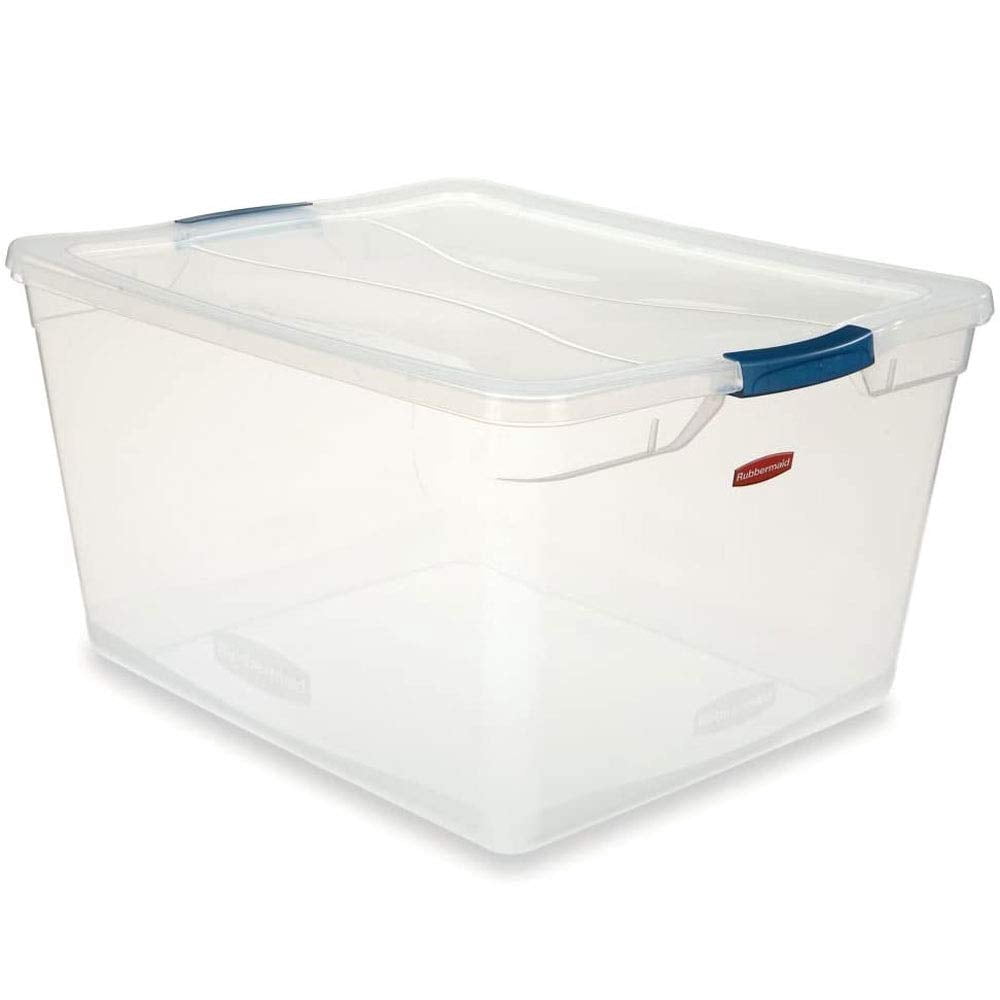 71 Quart Clear Latching Storage Bin, Plastic Stackable Storage Tote ...