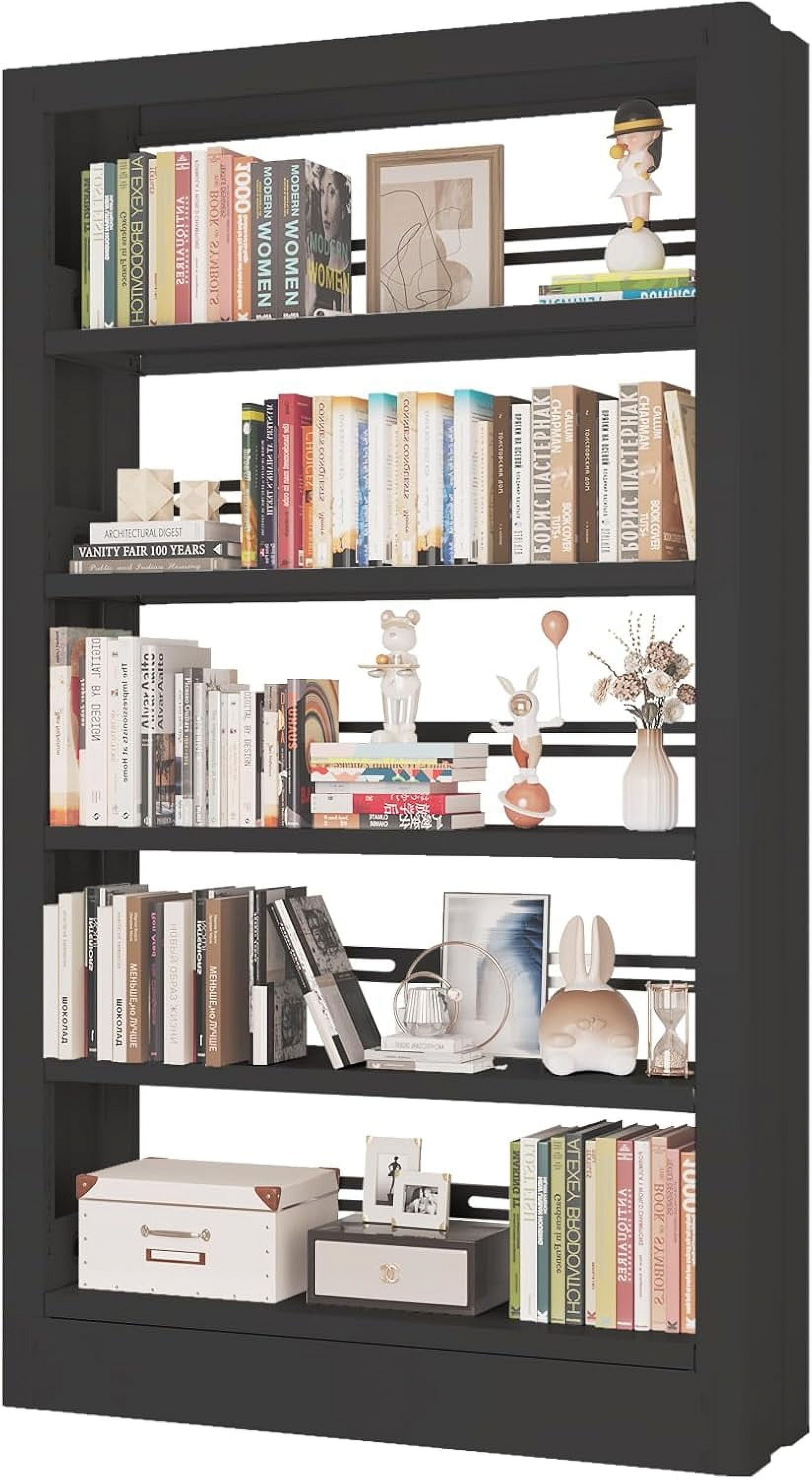 71" Tall Bookshelf, Heavy Duty Large Bookcase with Adjustable Storage ...