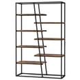 71" Tall Bookshelf w/Heavy-duty Metal Frame 7-Tier Industrial Etagere ...