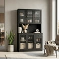 71" Tall Farmhouse kitchen Storage Cabinet, Pantry Storage Cabinet with ...