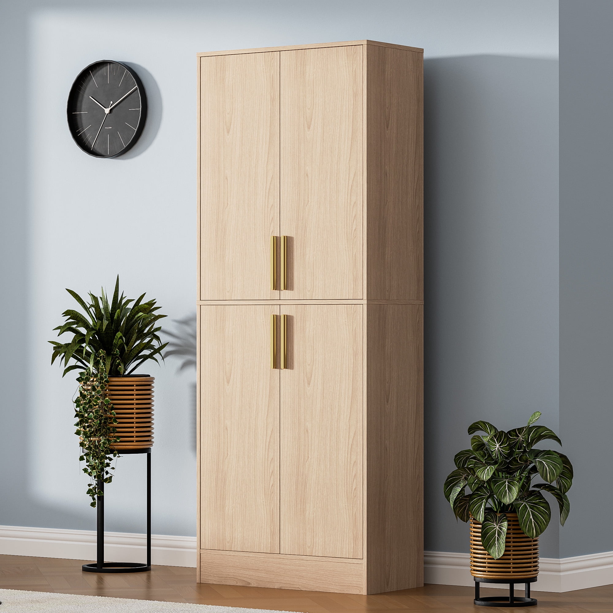 71" Tall Kitchen Pantry Storage Cabinet, Pantry Cabinet with 4 Doors ...