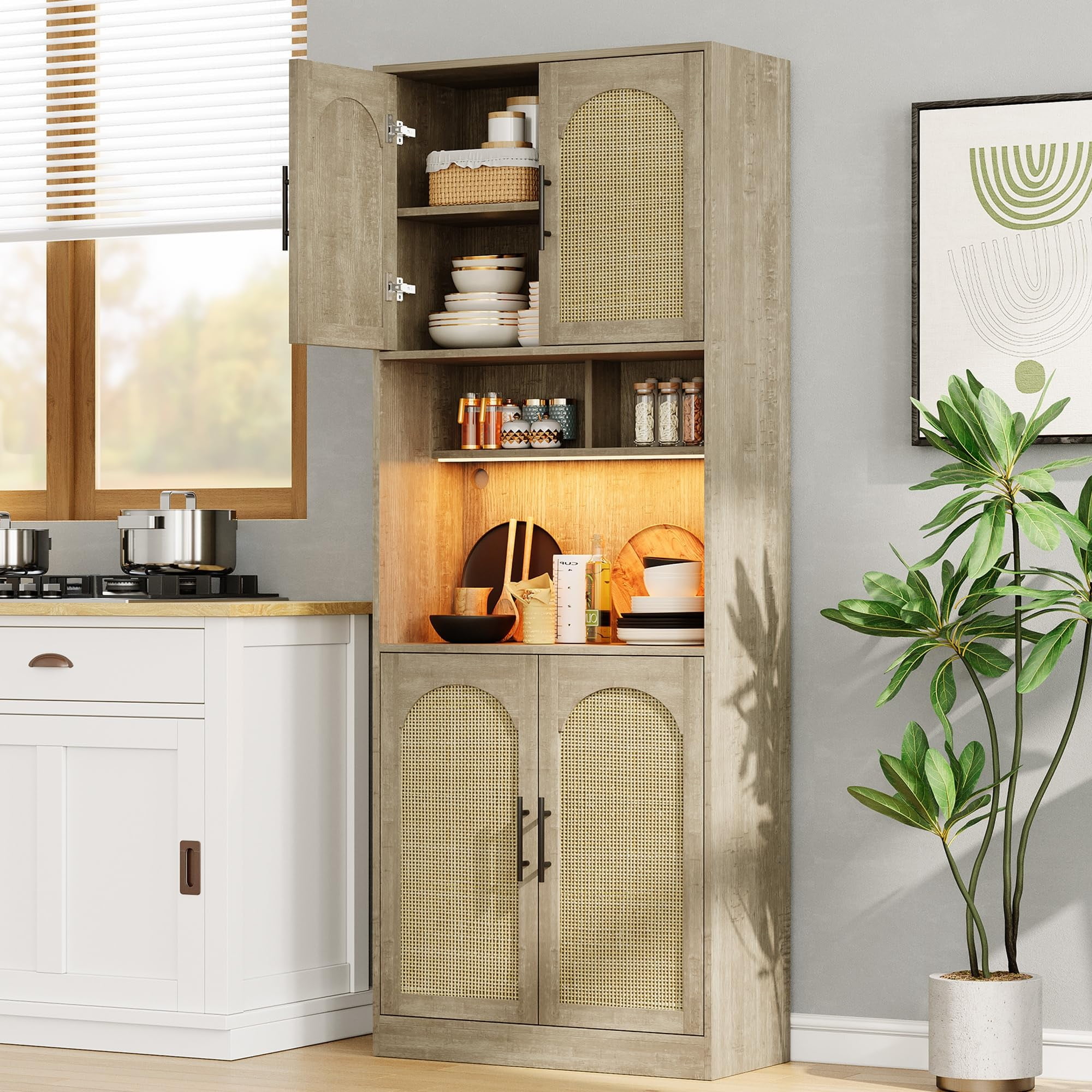 71" Tall Kitchen Storage Cabinets,Pantry Cabinet for Kitchen Storage ...