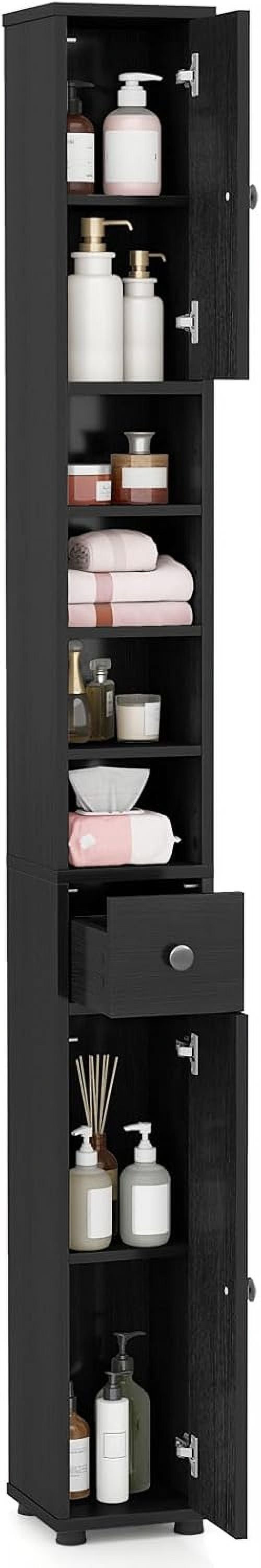 71”Tall Narrow Storage Cabinet, Skinny Bathroom Storage with 1 Drawer ...