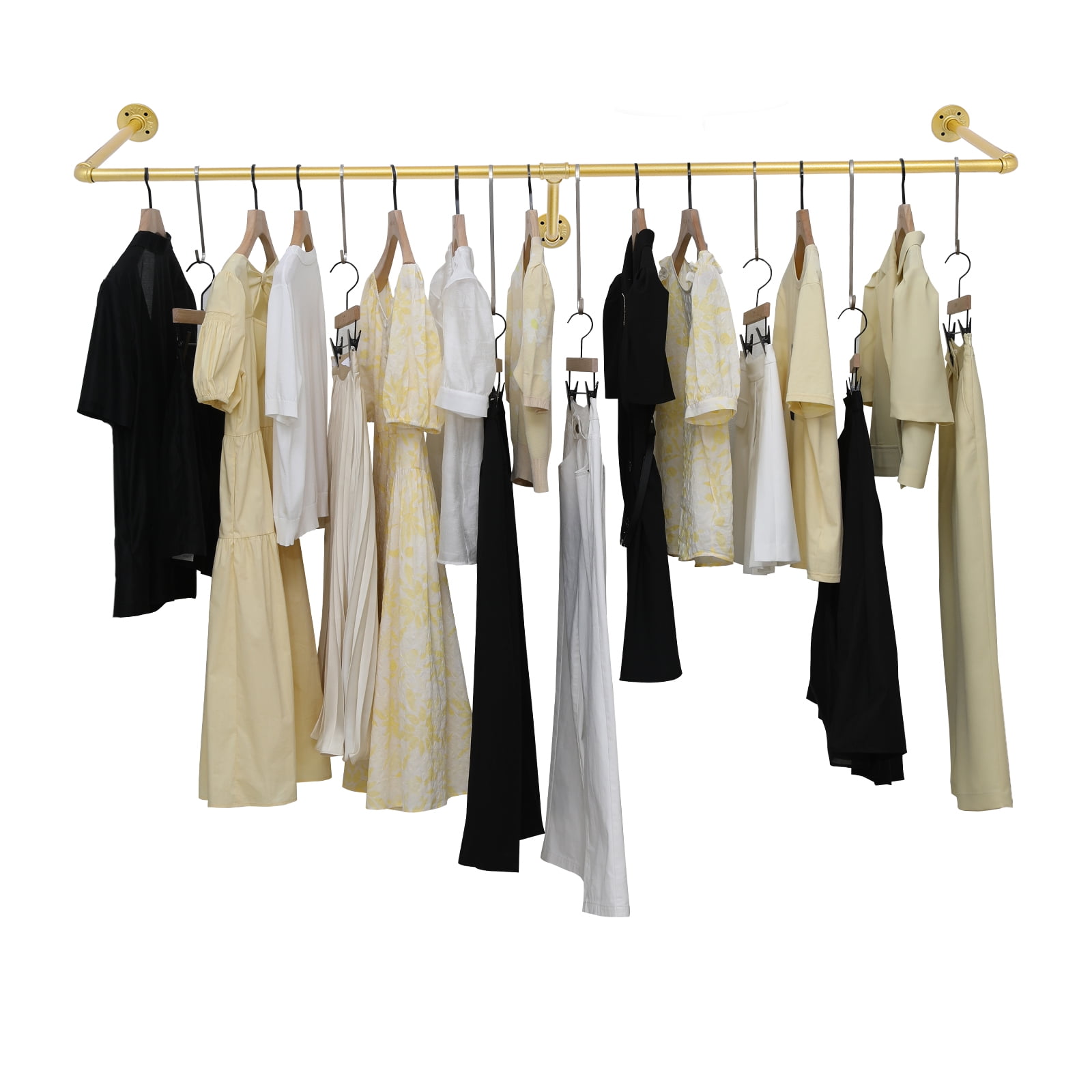 71 in Wall Mounted Clothes Hanging Rack Industrial Metal Wall Mounted ...