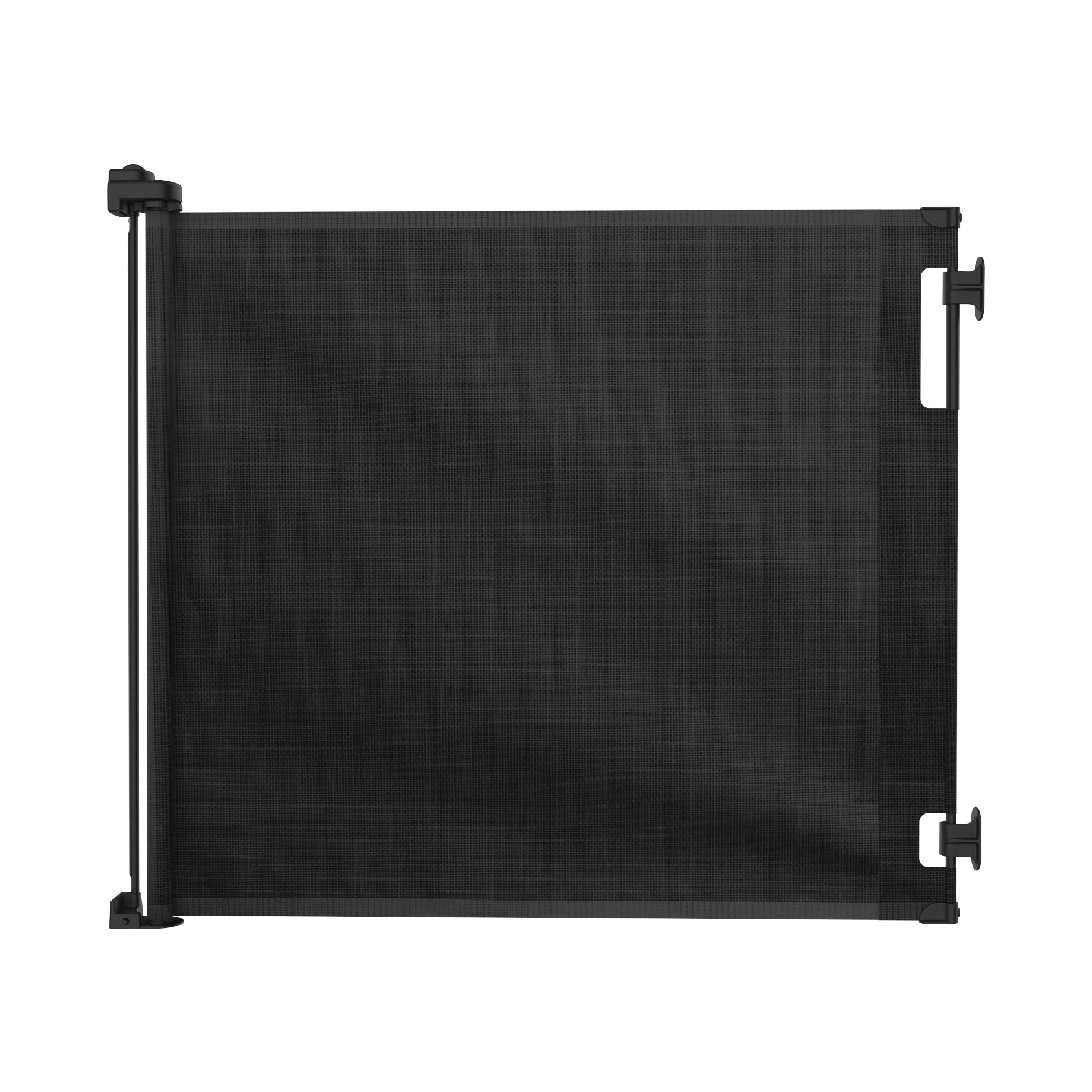 71" Wide White Paw Proof Retractable Gate, 3-Way-Locking Mechanism ...