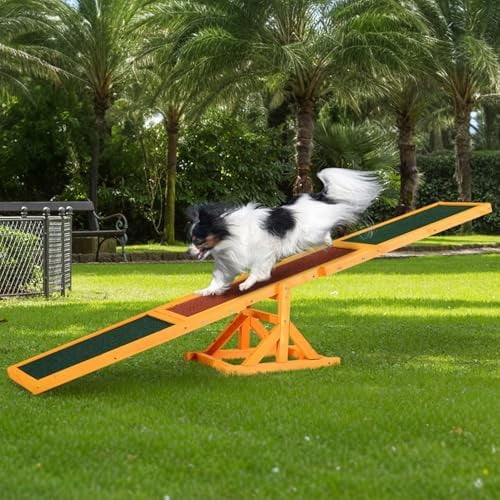 71" Wooden Dog Agility Seesaw for Training and Exercise - Outdoor Dogs ...