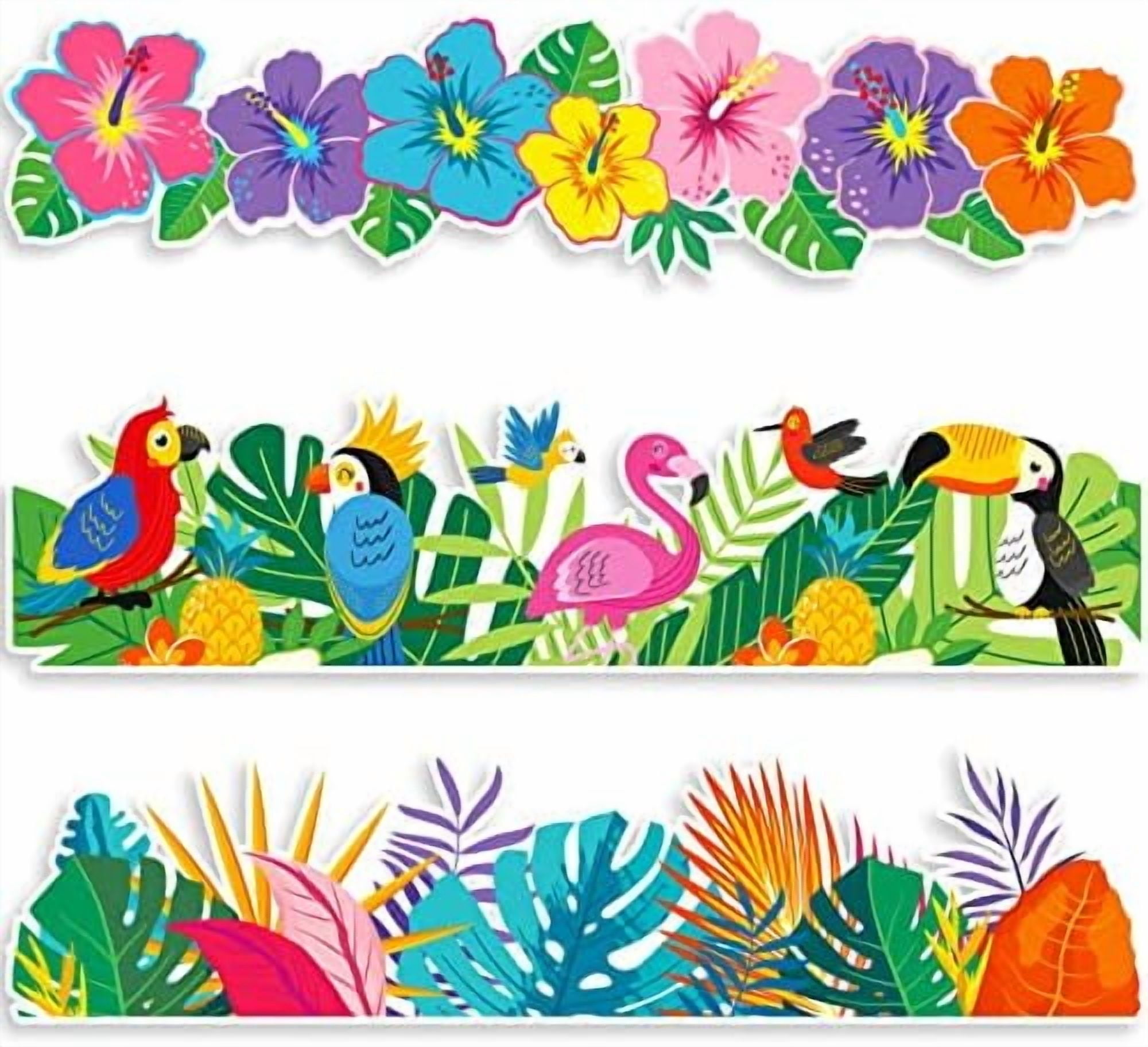 71 ft Tropical Bulletin Board Borders Trim Summer Borders Hawaiian Luau ...