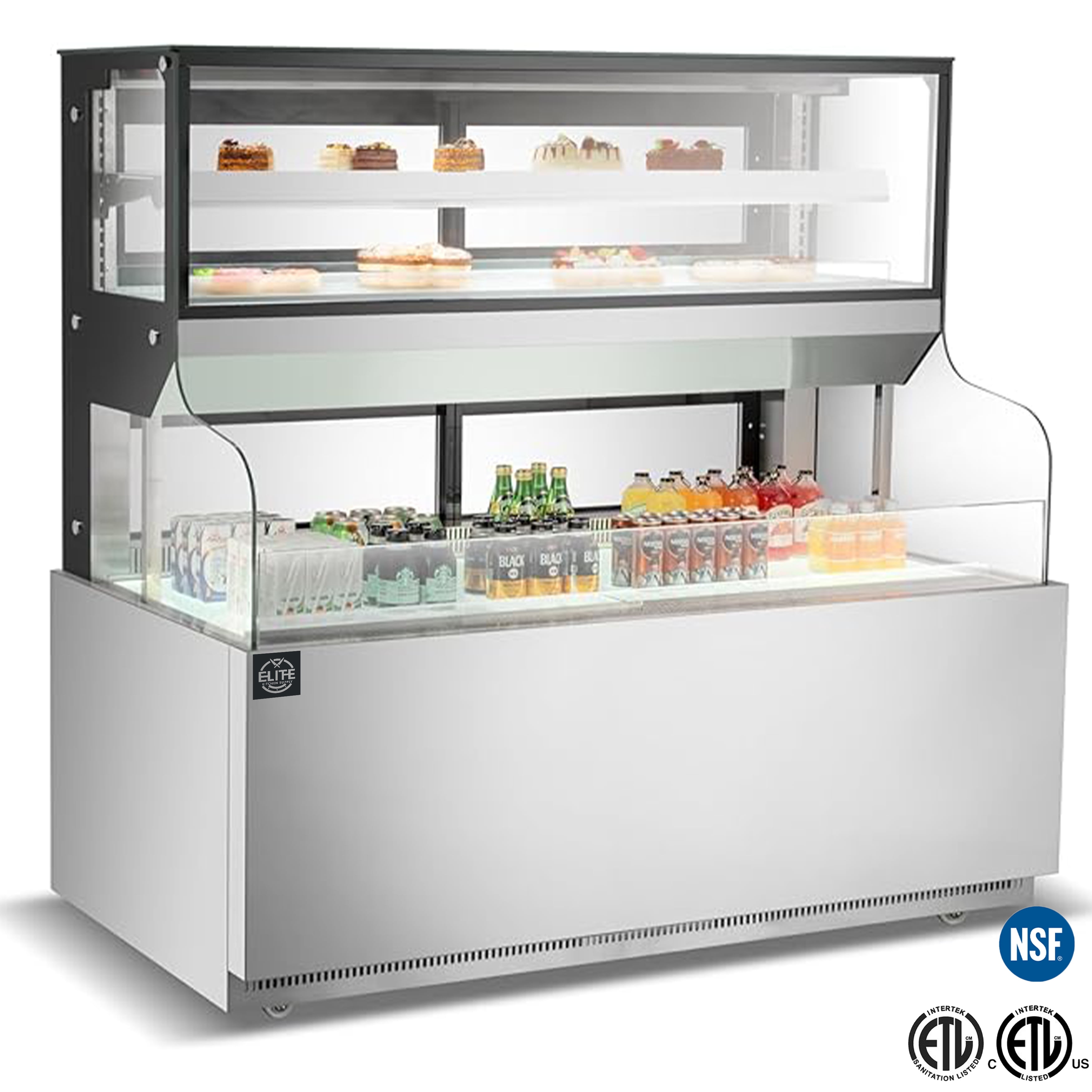 71 in. Commercial Refrigerator, Open Air Sandwich Refrigerated ...