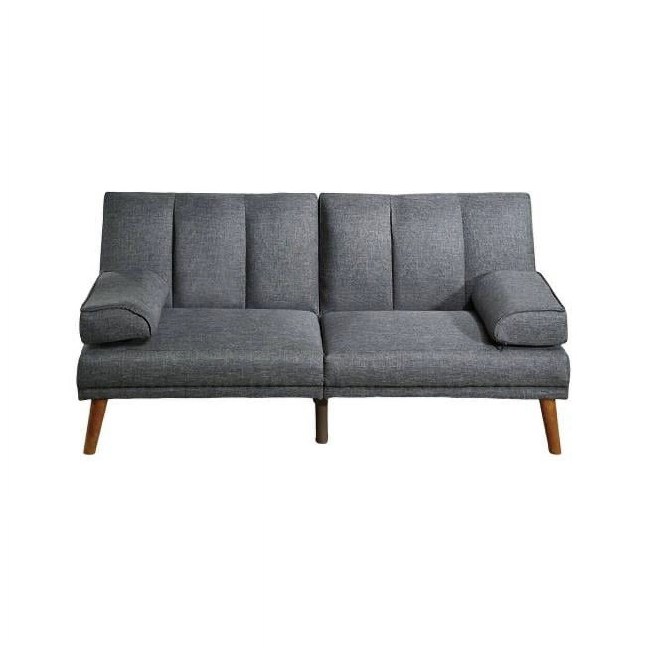 71 in. Dora Adjustable Futon Sofa Bed with Vertical Channel Tufting ...