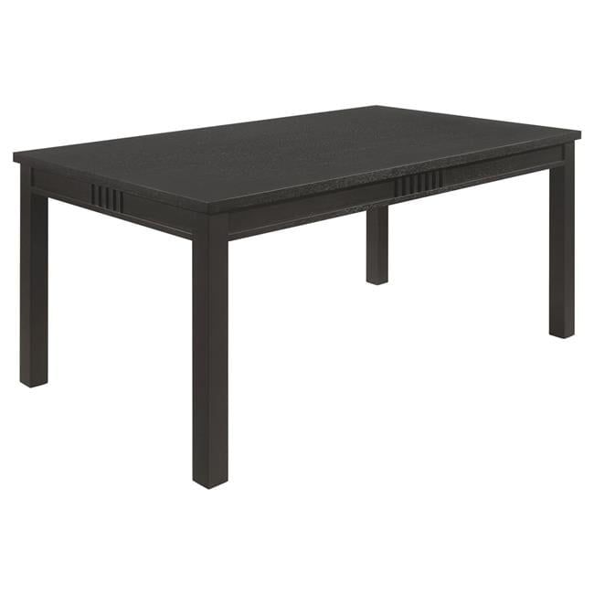 71 in. Marissa Asian Hardwood Dining Table with Block Legs, Matte Black ...