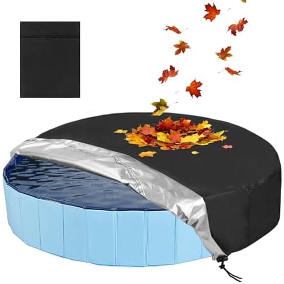71 inch Dog Pool Cover Foldable Round Pools Pet Collapsible Swimming ...