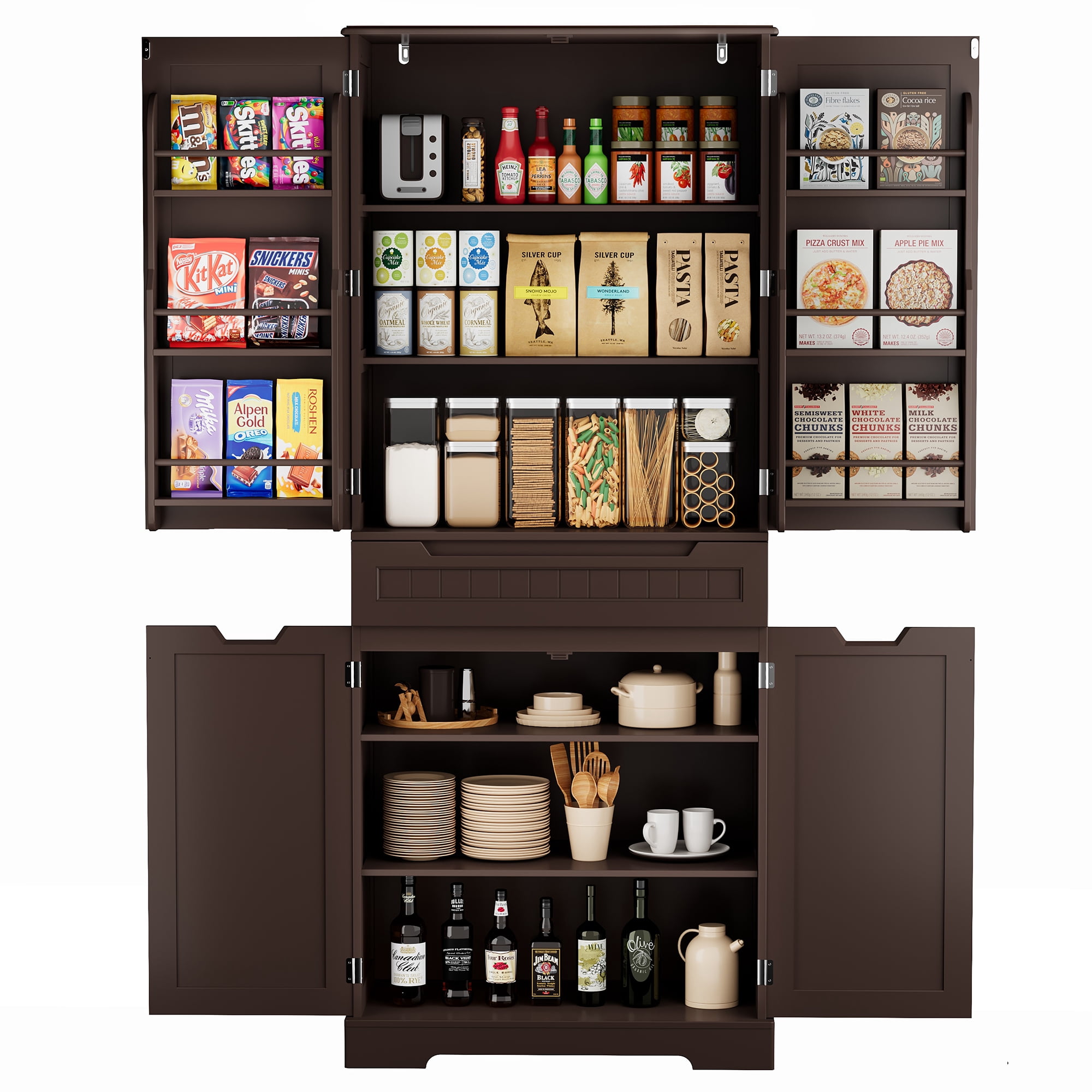 Pantry Storage Cabinet, Lofka 71" Kitchen Panty Cabinet with Large ...