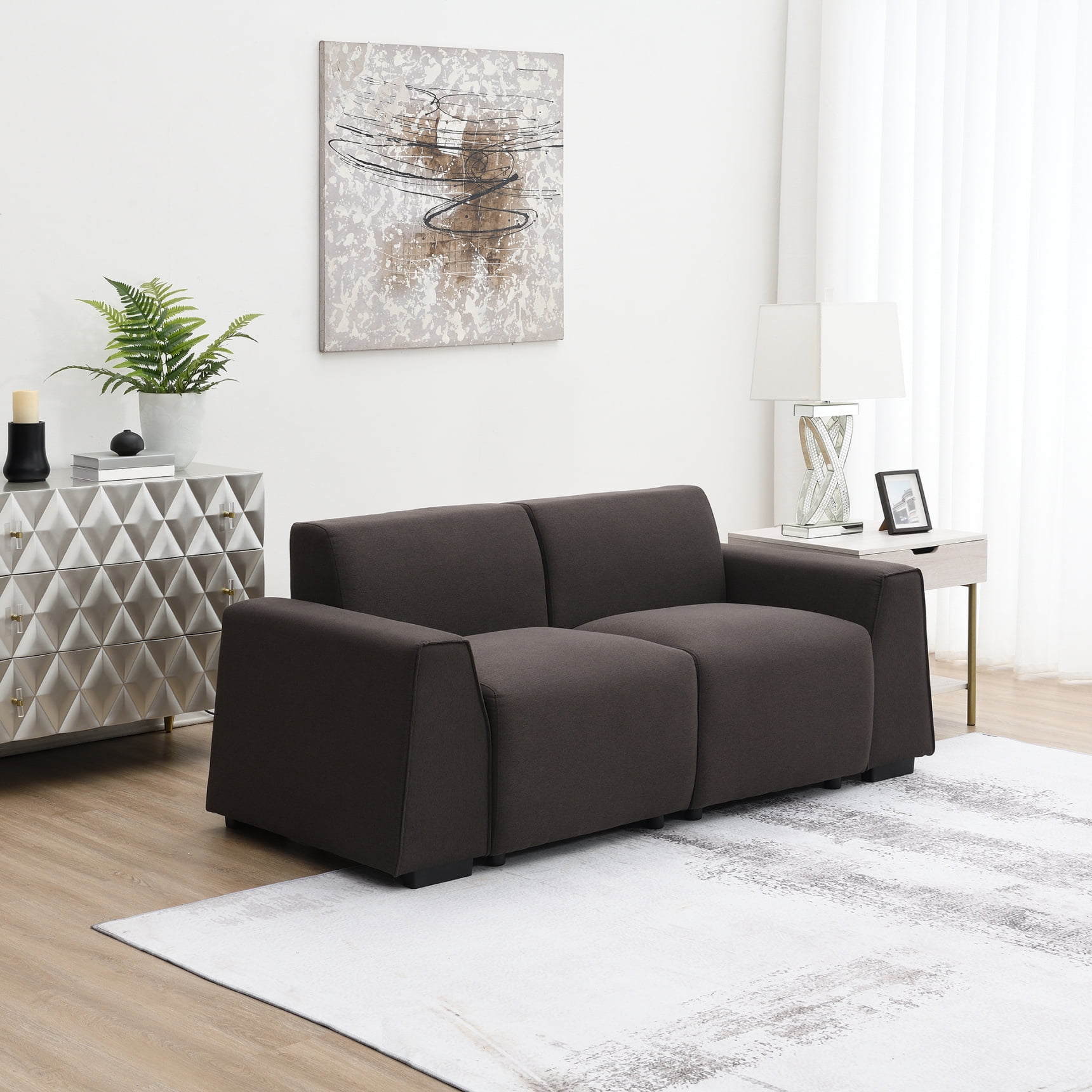 71 inch Loveseat Sofa, Comfy Sofa Couch for Living Room, Modern 3 ...