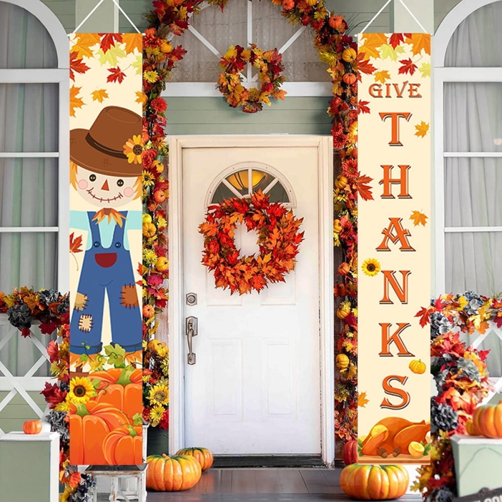 71" x 12" Thanksgiving Fall Porch Banner, Fall Decorations for Home ...