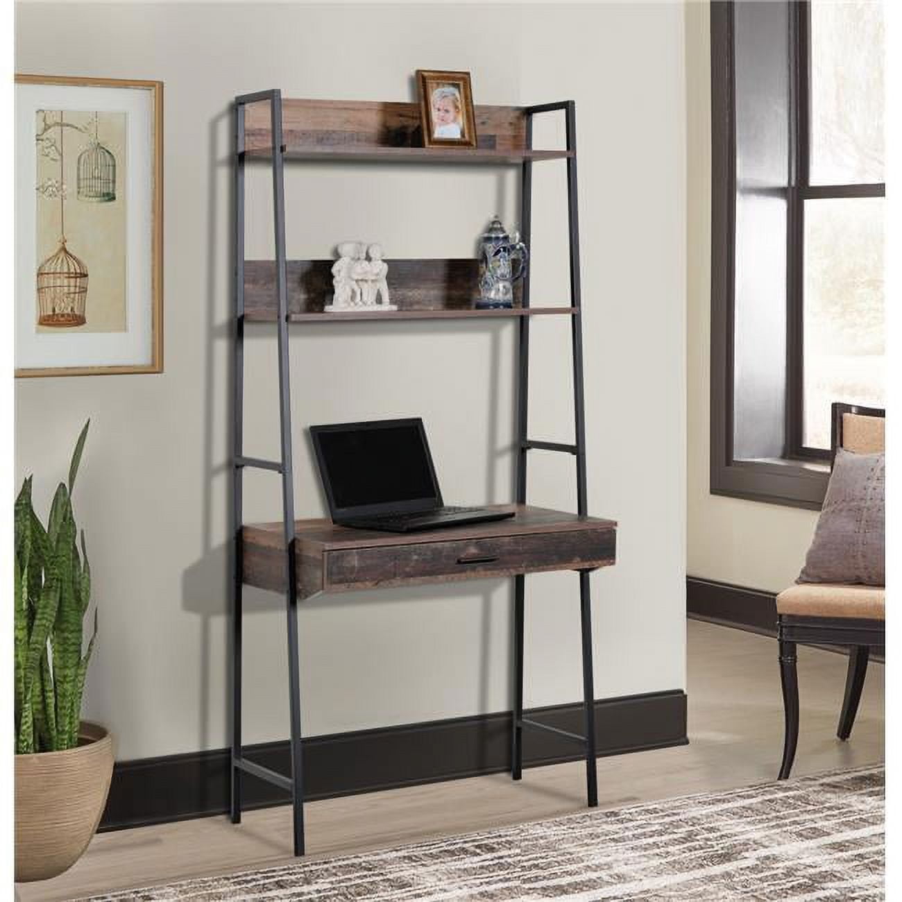 71 x 33 x 19.75 in. OS Home & Office Furniture Ladder Style Desk with ...