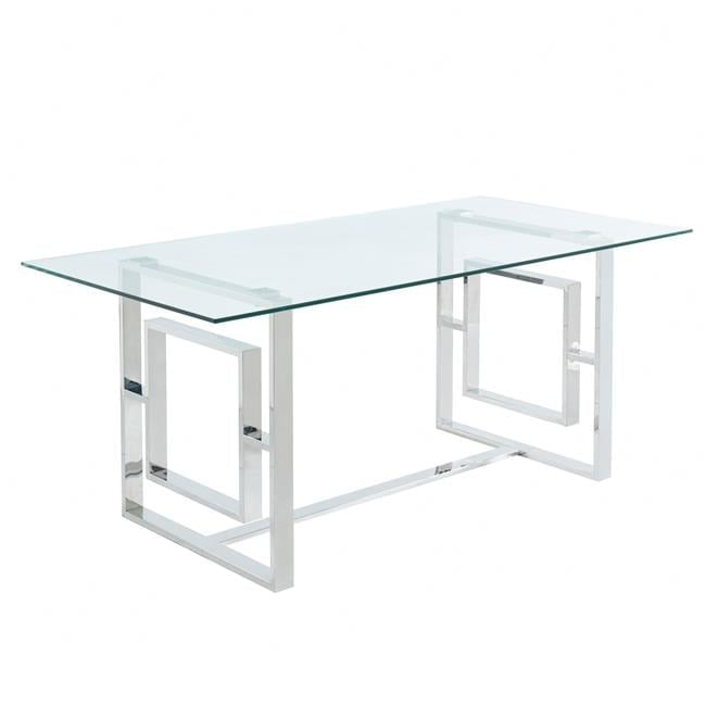 71 x 35.50 x 29.5 in. Eros Rectangular Dining Table in Silver - Walmart.com