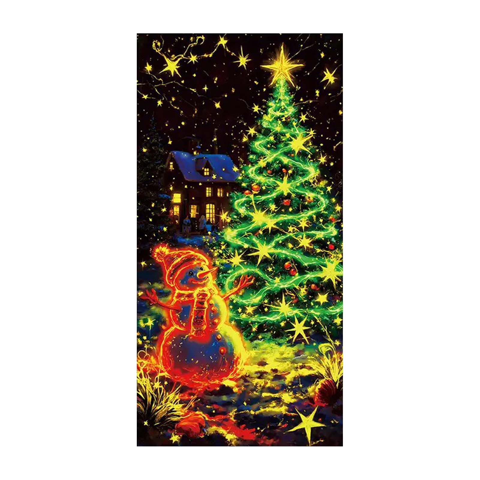 71" x 35" Christmas Fluorescent Door Banner – Holiday Party Backdrop ...
