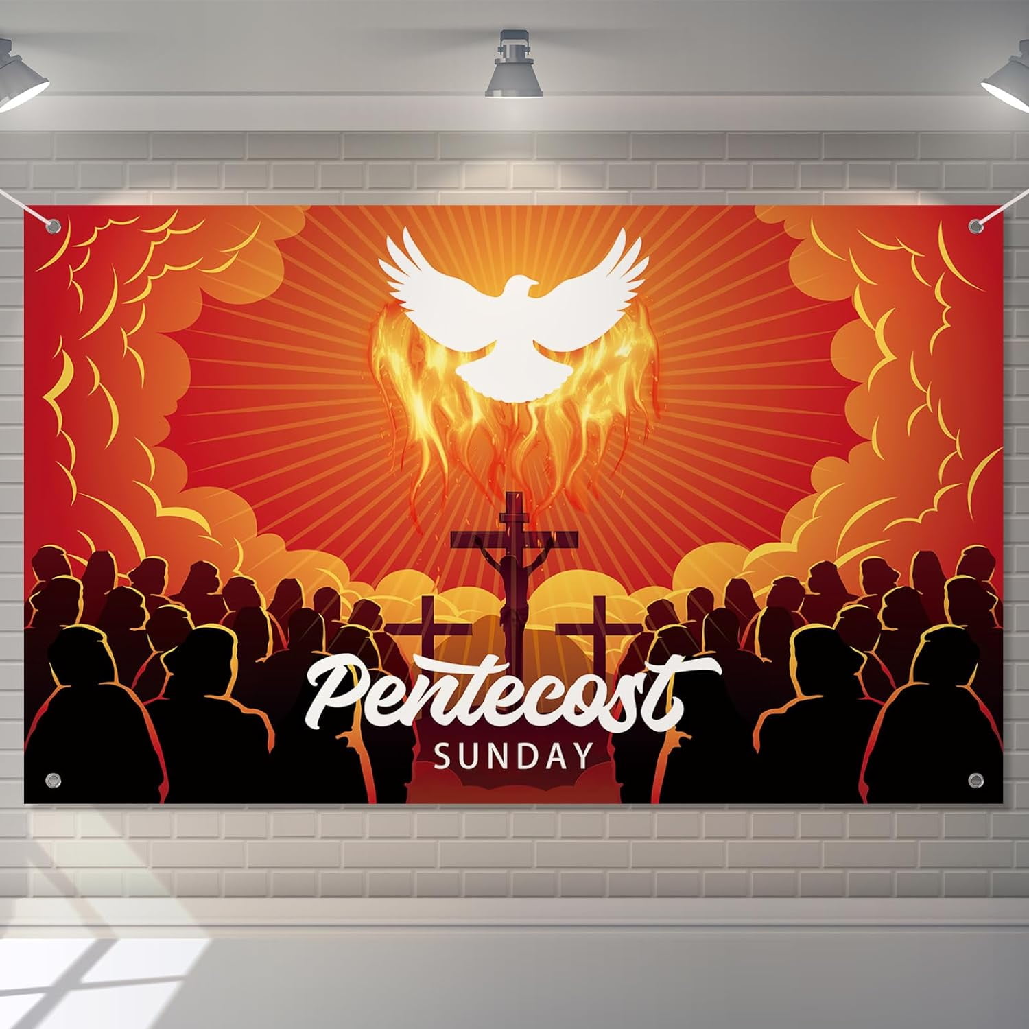 71 x 43 Inch Pentecost Banner Pentecost Sunday Backdrop Holy Spirit ...
