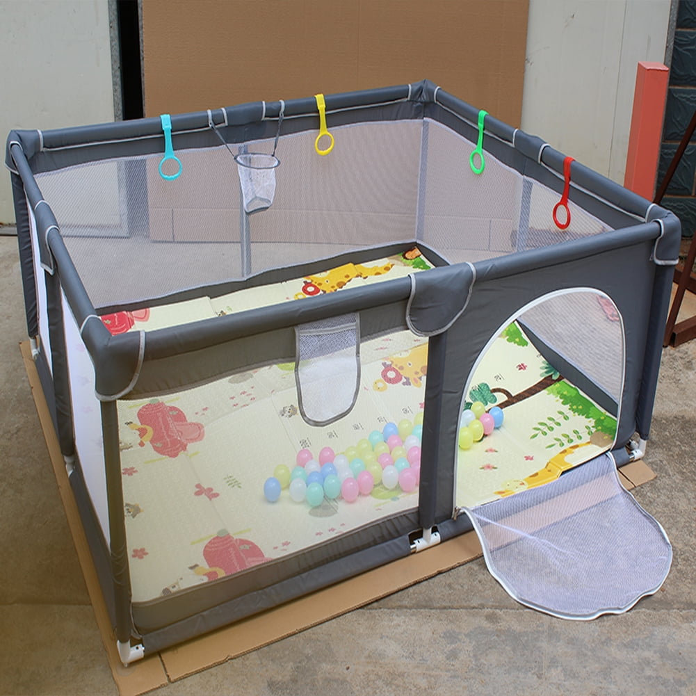 71" x 59" Baby Playpen Play Yard For Babies Toddlers, Removable Safety ...