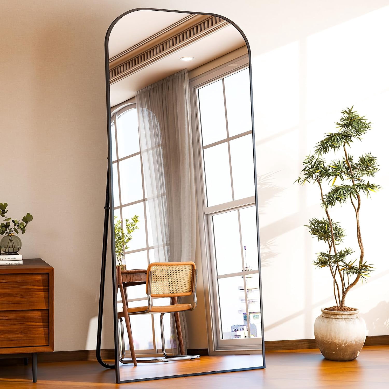 71"x26" Full Length Mirror Full Body Mirror Top Rounded Corner Aluminum ...