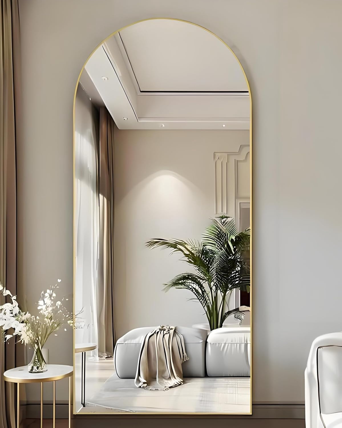 71"x32"floor Mirror Full Length Arched With Stand Body Hanging Or Large ...