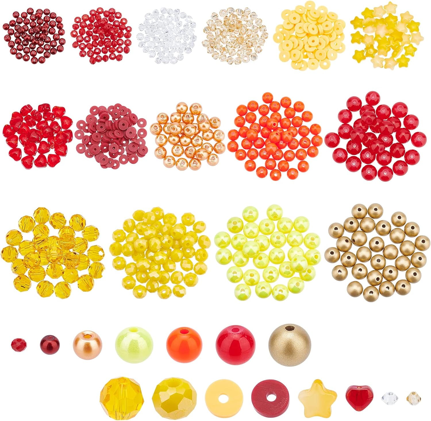 710 Pcs Jewelry Making Beads Kit 15 Styles Glass Beads Colorful Round ...