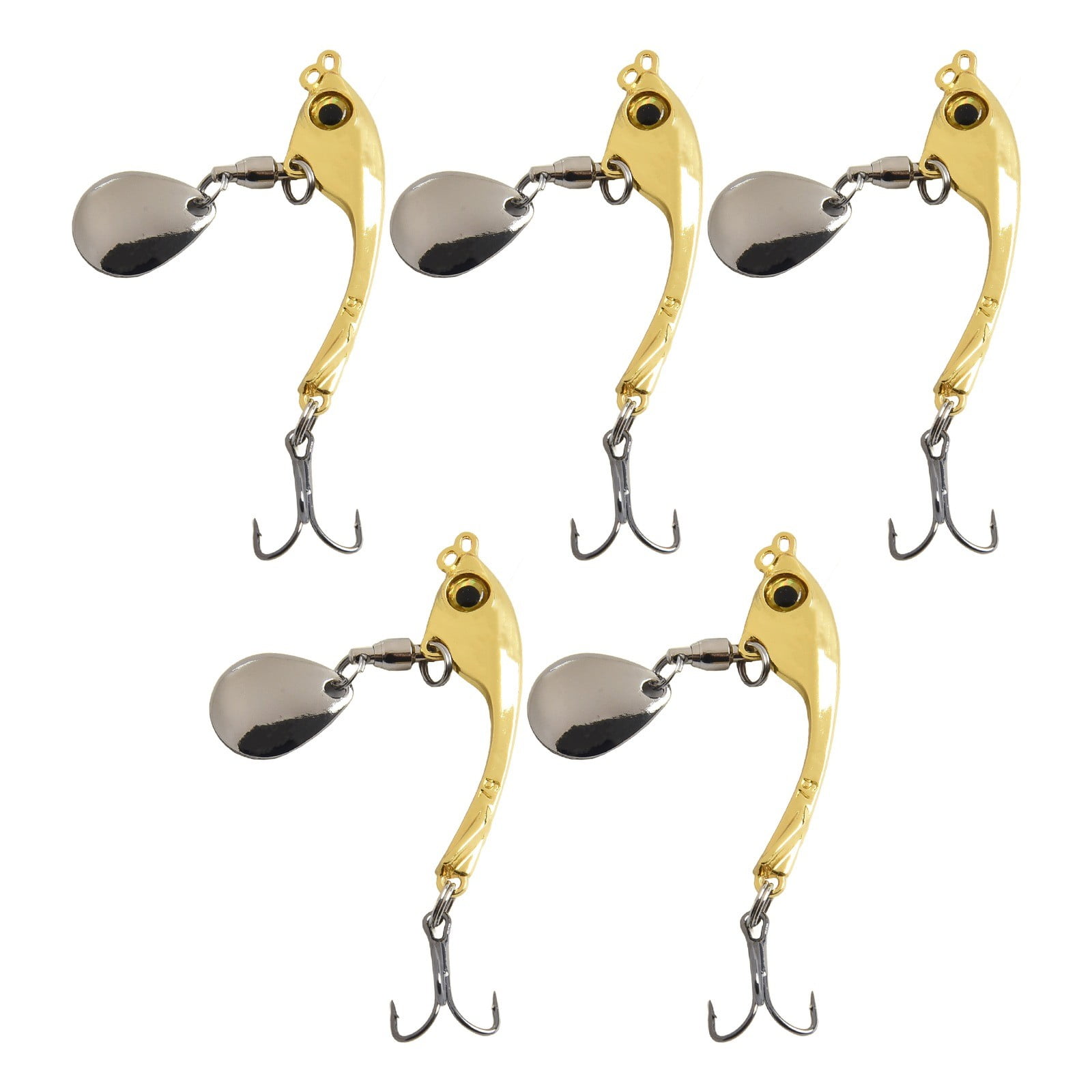 71015G Metal Spinner Lure For Bass Trout Pike 3D Fish Eyes Long Cast ...