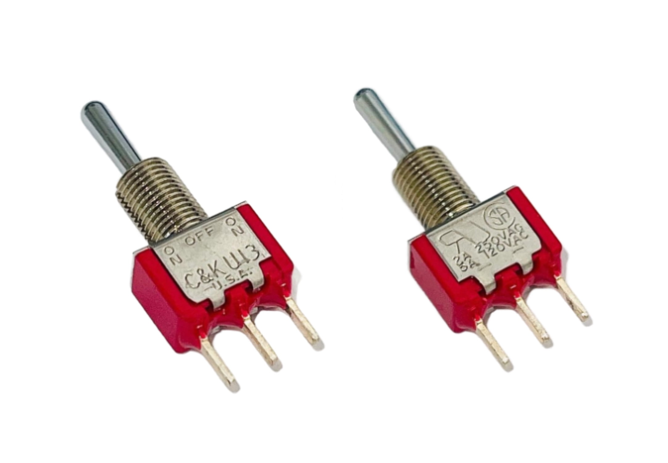 7103SYCQE Switch, Miniature Toggle Switch, SP (On-Off-On), 5A@120VAC/2A ...