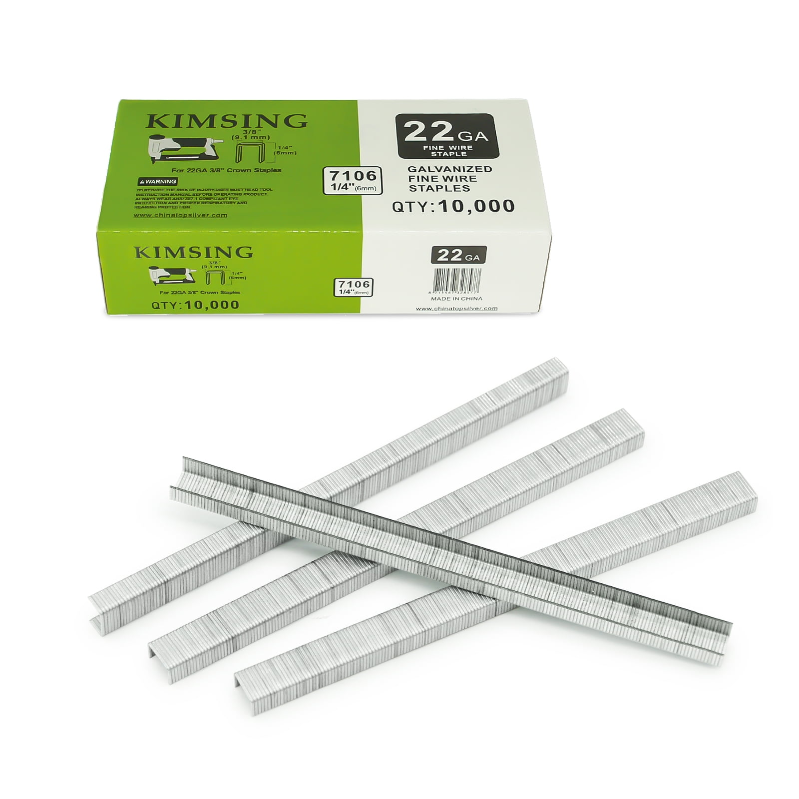 7106 22 GA 71 Series Galvanized Upholstery Staples 10000pcs, 3/8-inch ...