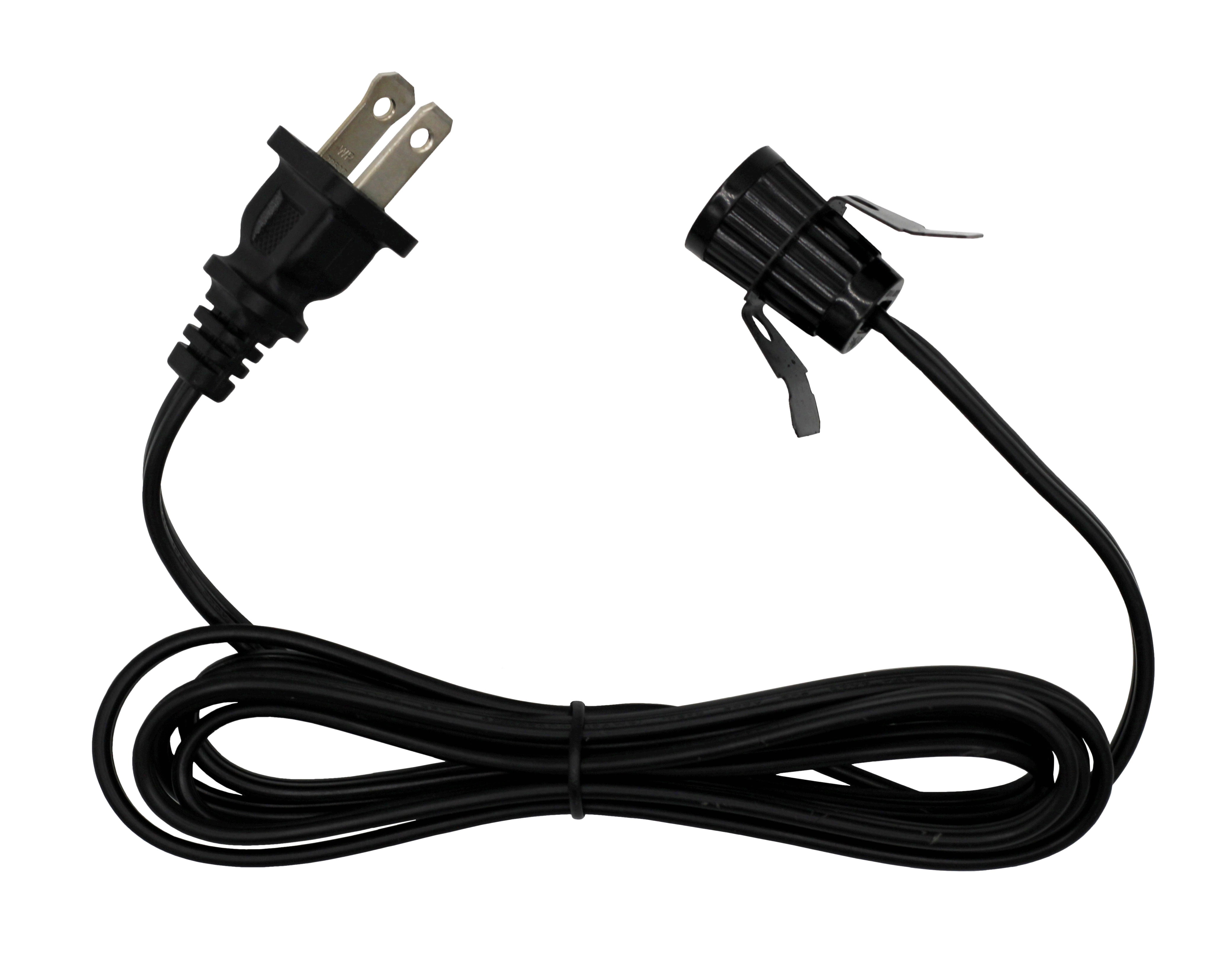 7110K Black Single Light Replacement Clip in Lamp Cord for Christmas ...