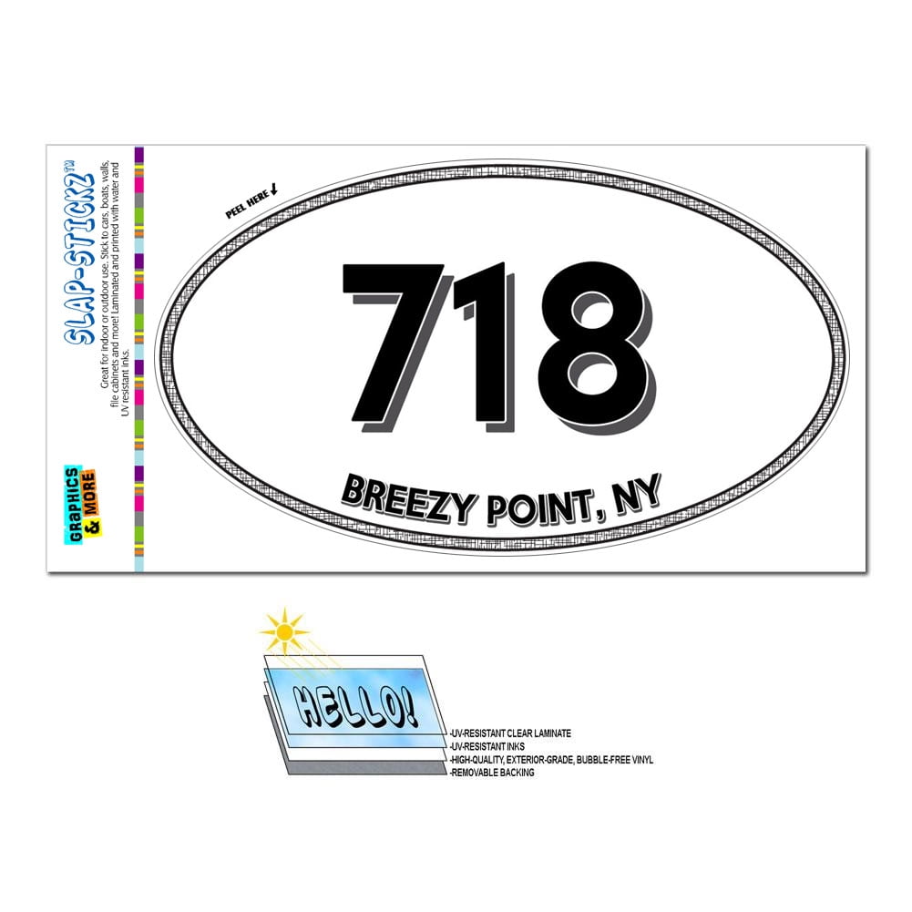 718 - Breezy Point, NY - New York - Oval Area Code Sticker - Walmart.com