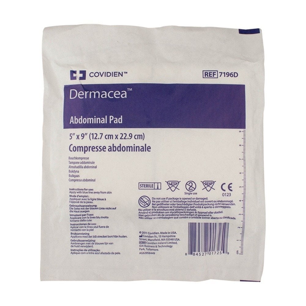 7196D Dermacea ABD Abdominal Pad, 5" x 9" by Covidien/Kendall - 2 Boxes ...