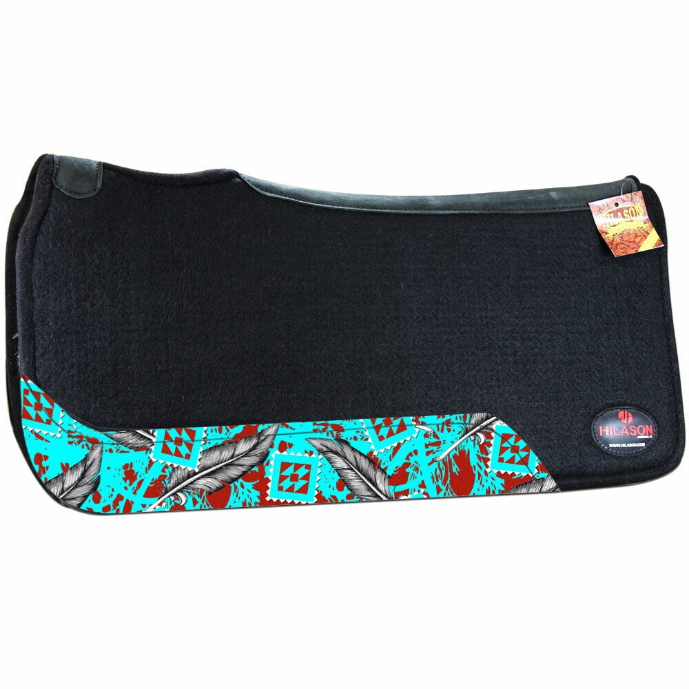 71HS High Quality 100% Wool Felt Hilason Western Horse Saddle Pad Aztec ...