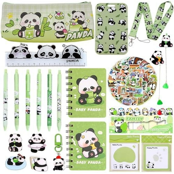 71PCS Panda School Supplies Set Cute Kawaii Stationery Set Back to ...